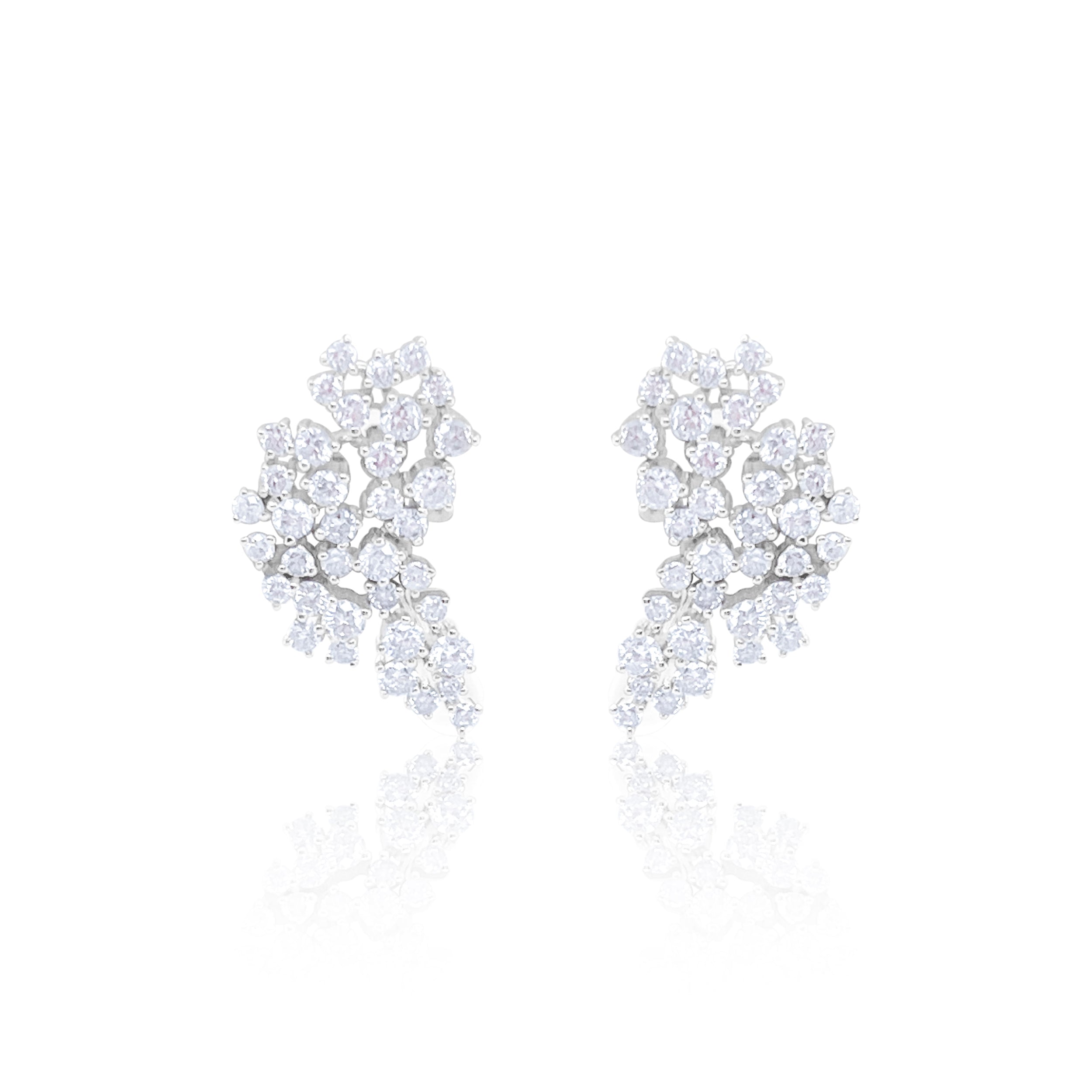 White Gold Diamond Angel Wing Studs – Etoielle
