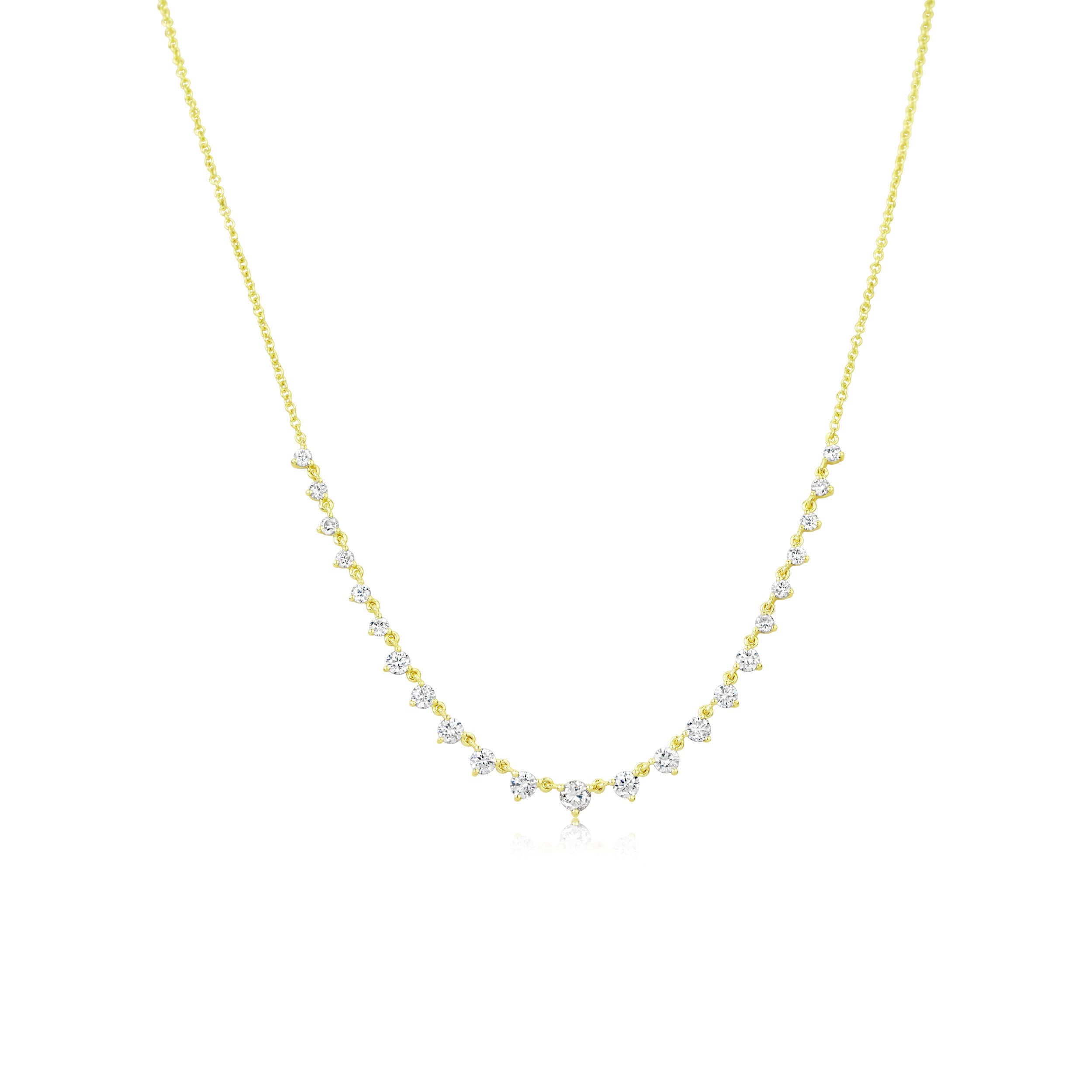 Yellow Gold 1 Carat Diamond Necklace – Etoielle